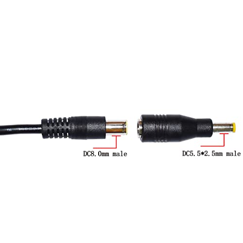 LIXINTIAN 14AWG Solar Panel Kits to 8mm Adapter Cable, with DC 5.5x2.5mm Converter, for Solar Panel and Portable Generator - 6ft