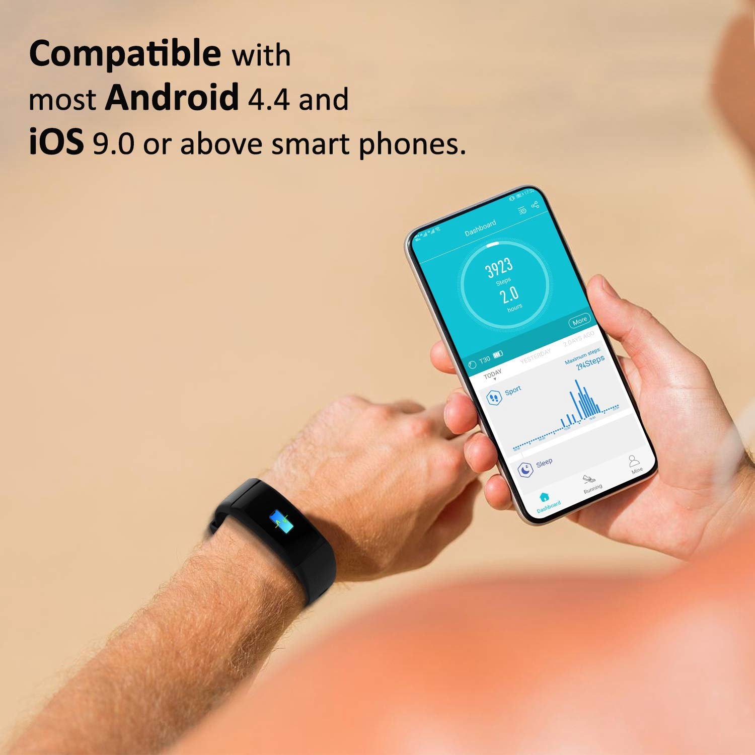 DoSmarter Fitness Tracker, Health Watch, Waterproof Activity Tracker with Calories Miles Counter and Sleep Tracking for Women Man