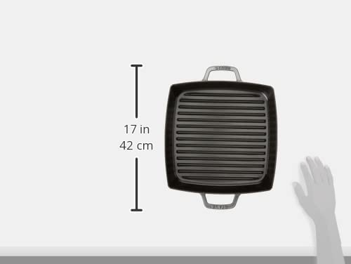 staub 40511-684 Pure Grill Square, Gray, 11.0 inches (28 cm) Grill Pan, Both Hands, Casting, Enamel, Induction Compatible, Japanese Authentic Product