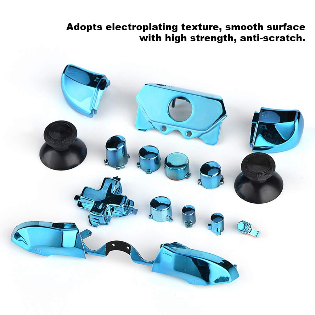 Zerone Full Button Set for Xbox One, Thumbsticks ABXY Buttons Dpad Triggers Full Buttons Set Mod Kits for Xbox One Controller(Blue)