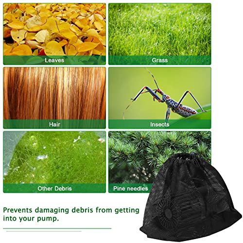 Hecaty 2 Pcs 12.2"x 15.9" Pump Barrier Bag, Pond Pump Filter Bag, Black Media Bag Large Pump Mesh Bag for Outdoor Water Ponds Filters (2Pcs-12.2"x 15.9")