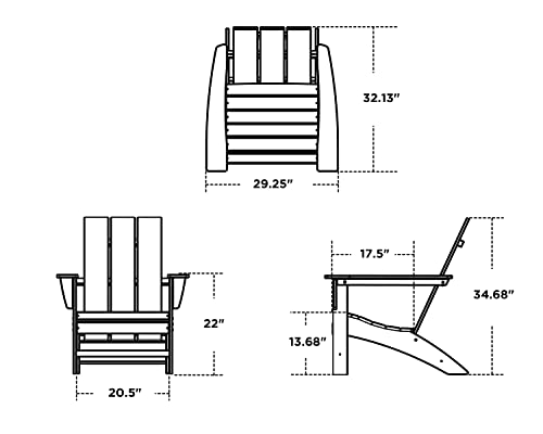 POLYWOOD AD420SA Modern Adirondack Chair, Sand