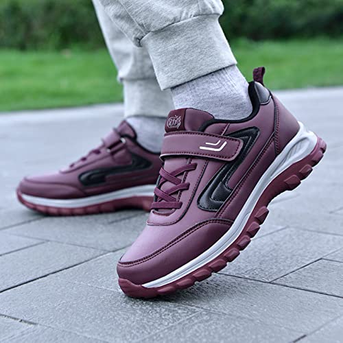 FASDNENDYS Fashion Autumn Women Sports Shoes Flat Non Slip Waterproof Lace Up Comfortable Solid Post Office Work Shoes
