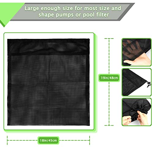 Hecaty 24" x 26" Upgrade Large Pump Barrier Bag, Pond Pump Filter Bag, Black Media Bag Pump Mesh Bag (24" x 26", Black)