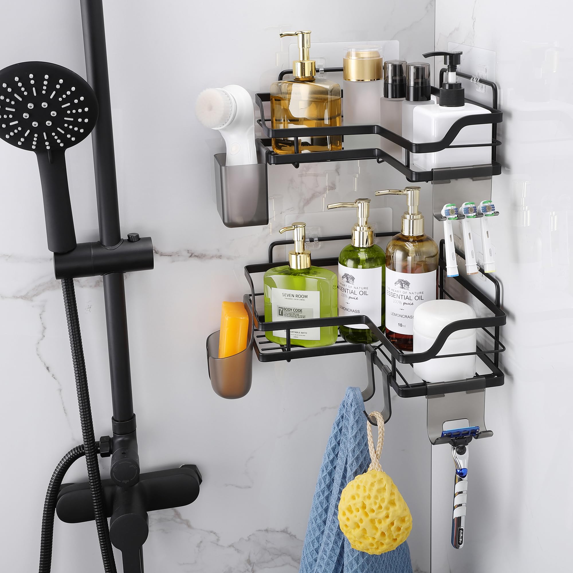 ENIBOE Corner Shower Caddy and Paper Towel Holder