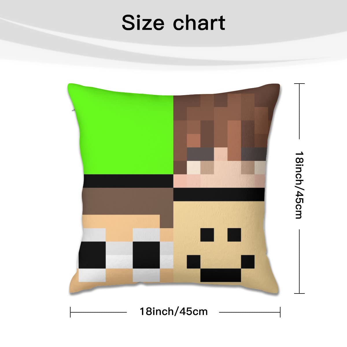 Dream, Karl, George, Quackity Dream SMP Skins DSMP Velvet Throw Pillow Covers Sofa Pillowcase Car Square Throw Pillowcases Home Decoration Game 18in*18in