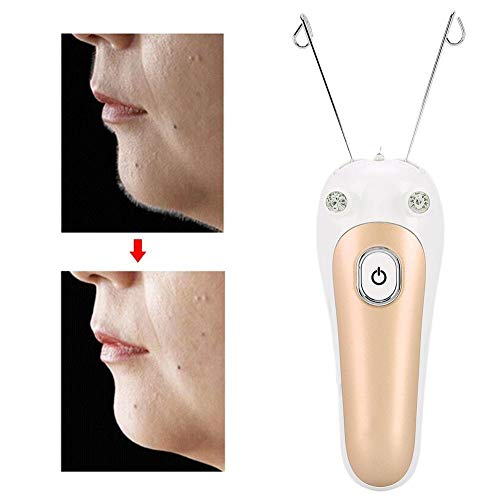 Enrilior Electric Face Threader Threading Face,Threading Epilator Physical Hair Remover for Face Arm Leg Use(Gold)