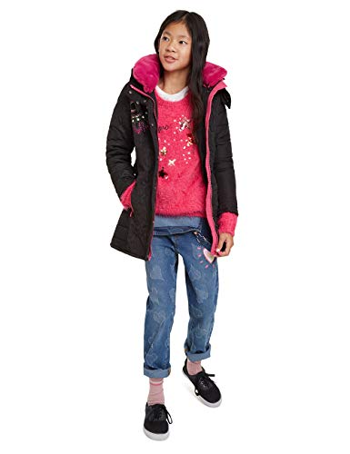 Desigual Girls' Little Coat ASAÍ, Negro, EU 5/6