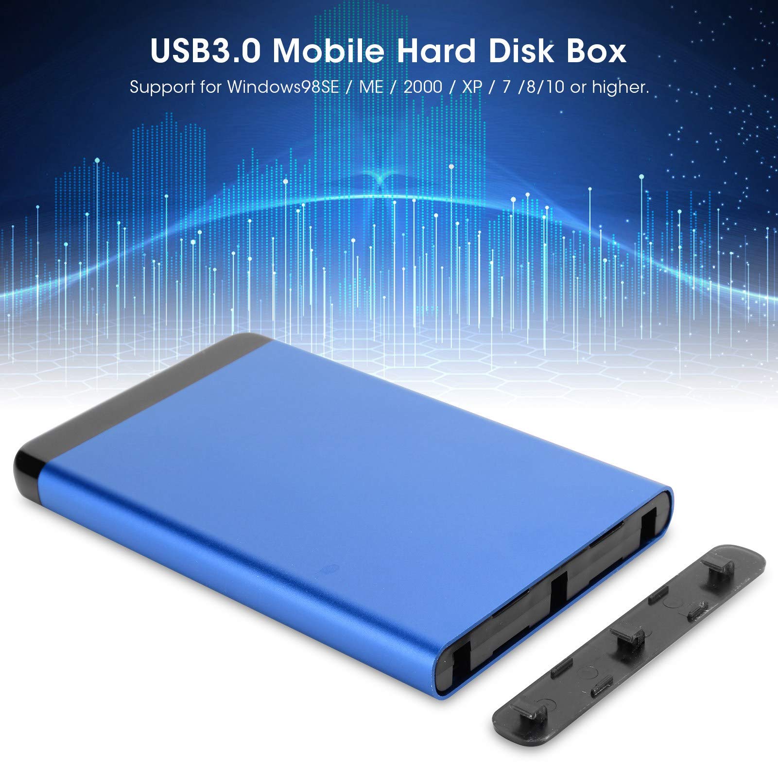 Wuqioei Portable 8TB External Hard Drive Portable HDD, Portable USB3.0 Floppy Drive 2.5 inch SSD/HDD SATA Disk Ultra-Thin Card Reader,Easy to Install,for Windows 10/7 / Vista/8 / XP/SE / 98(Blue)