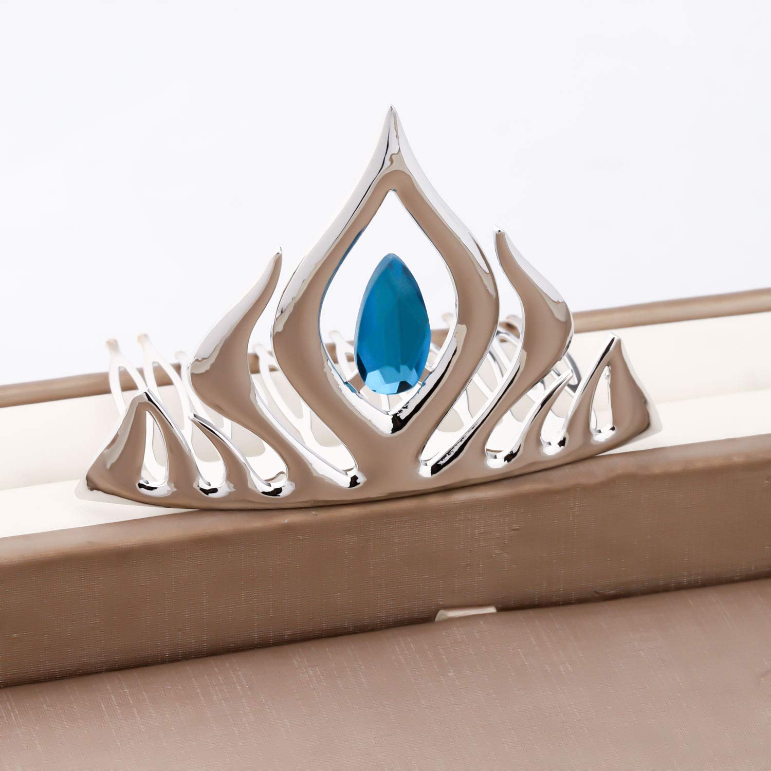 FAADBUK Frozen Elsa Tiara Coronation Crown Hairpin Frozen Coronation Crown Gifts Frozen Elsa Lover Gift (Silver-Crown)