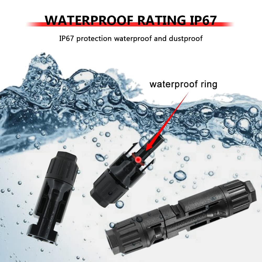 KEDAKEJI 20PCS with 2pcs spanners Solar Connectors with Spanners Solar Panel Cable Connectors 10 Pairs Male/Female