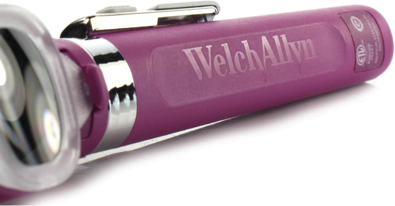 WelchAllyn Pocket LED Fiber-optic Otoscope with AA Battery Handle (PLUM)