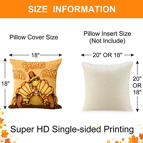 Evoio Fall Pillow Covers 18 x 18 Inch Set of 4 Couch Throw Pillow Cases, Fall Decor for Home, Thanksgiving Decorations Sofa Cushion Pillow Covers