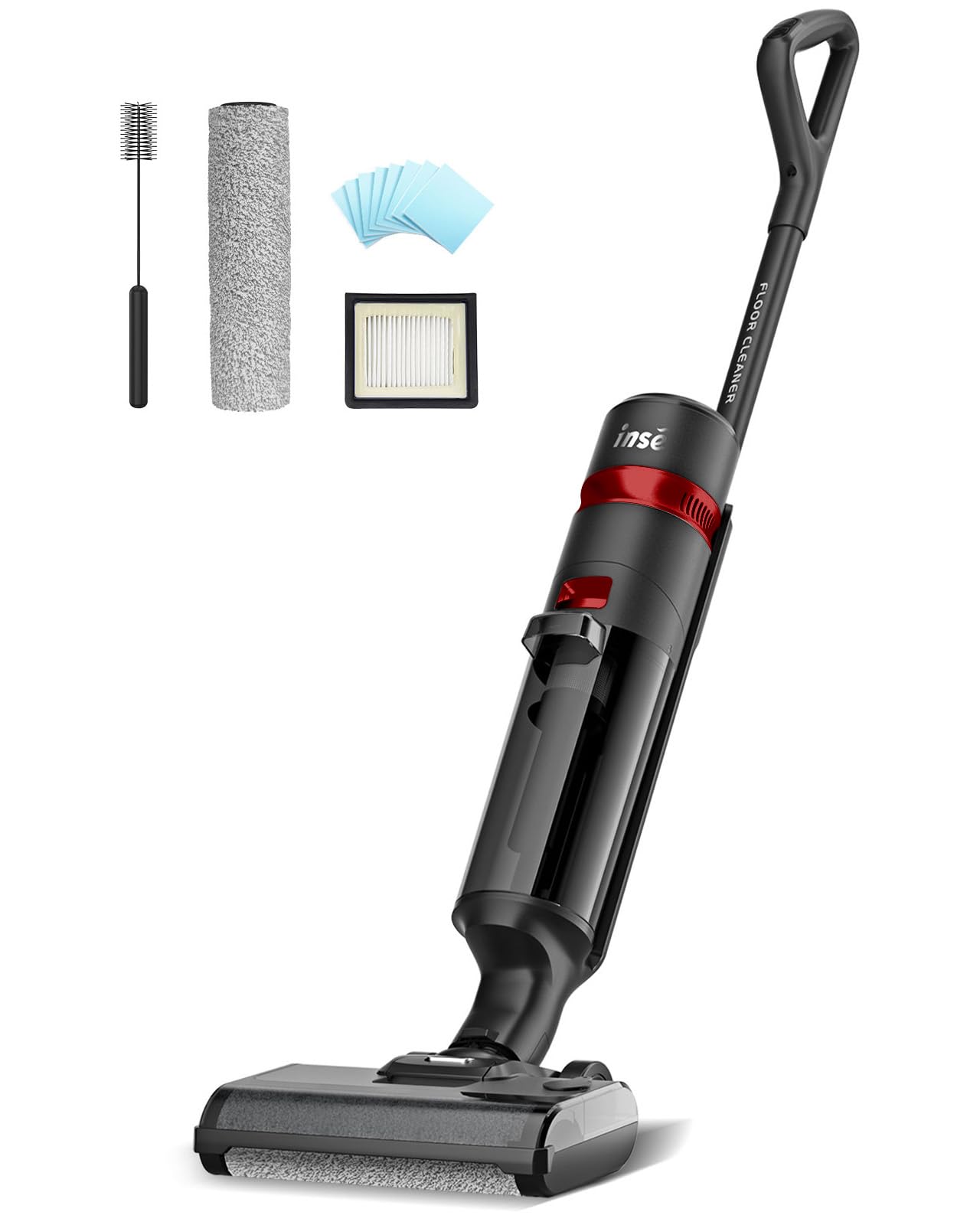 INSE Wet Dry Vacuum Cleaner Lightweight Cordless Vacuum and Mop for Hard Floors Wet-Dry Cleaning with LED Display and Voice Assistance-W5