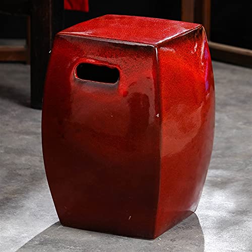 FAIRAH Retro Nostalgic Ceramic Stool, Chinese Ceramic Stool, Shoe Changing Stool, for Study, Living Room (Color : Green)
