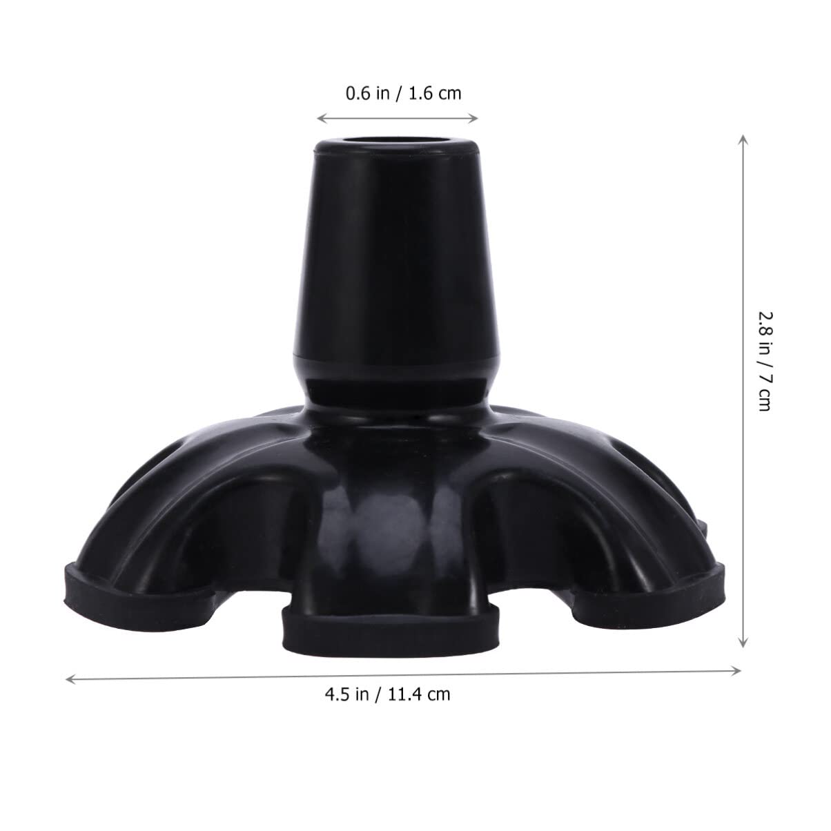 EXCEART 19mm Trekking Pole Replacement Tips Self Standing Walking Cane Tip 6 Point Walking Stick Rubber Base Pad for Women Men
