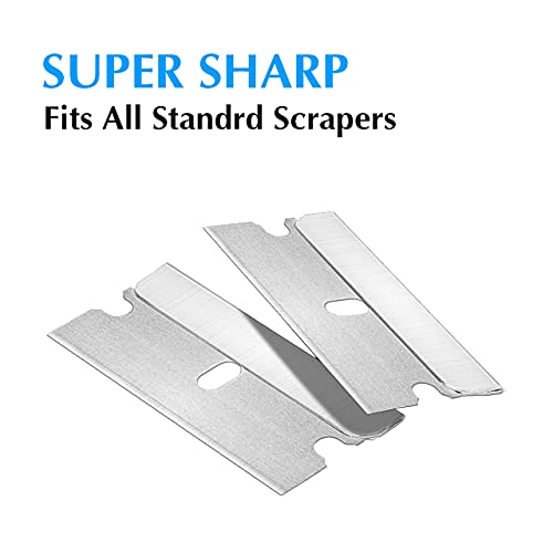 JIKIOU 200PCS Single Edge Razor Blades, Industrial Scraper Razor Blades, One Edge Razor Blade, Replacement Box Cutter Blades, Suitable for Removing Labels, Decals, Stickers