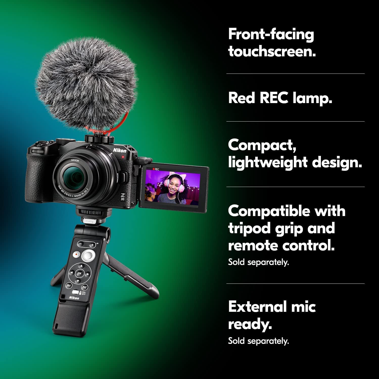 Nikon Z30 Mirrorless Camera with 16-50mm and 50-250mm Lenses with Advanced Accessory and Travel Bundle (Included 1-Year Nikon Warranty) | 1749 | Nikon Z30