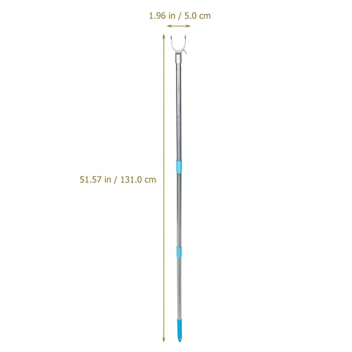 NOLITOY Telescoping Clothesline Prop Clothing Pole Retractable Closet Pole Stick Outdoor Utility Pole Hook Clothes Drying Pole for Garment Coat Hanger Sky-Blue 131cm