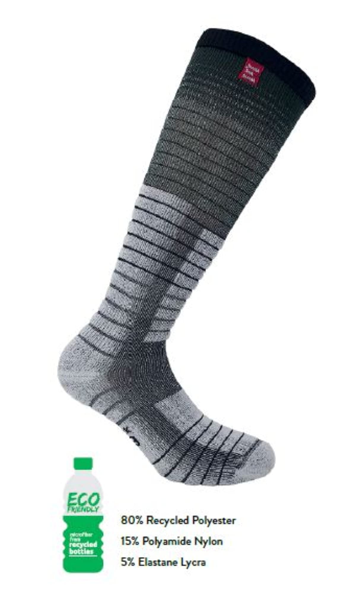 Eurosock Standard ECO Lite Weight Snow Board Socks, White/Black, MD (Men's Shoe 7-9 Women's Shoe 8-10)