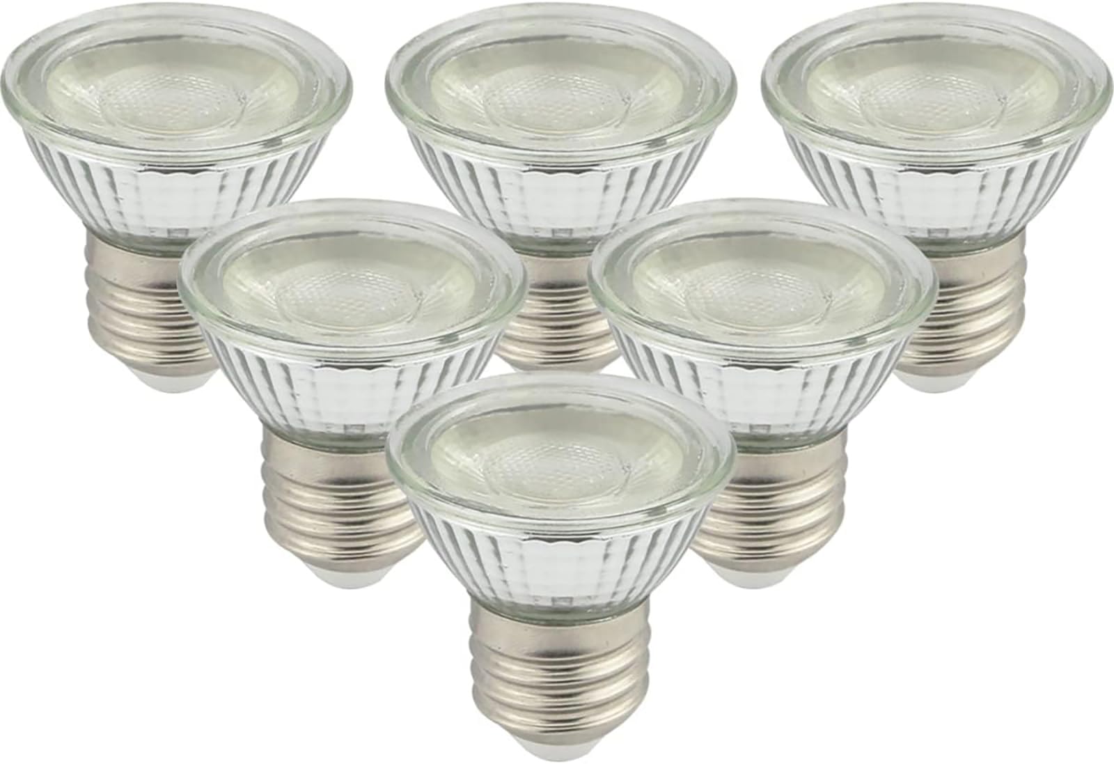 Drart PAR16 Led Short Neck Spotlight Bulb, 5W Curio Cabinet Light Bulbs, E26 Dimmable Recessed Small Light Bulbs, LED Replacement for Halogen Bulb 50W Equivalent, 120V 500lm, White 5000K (Pack of 6)