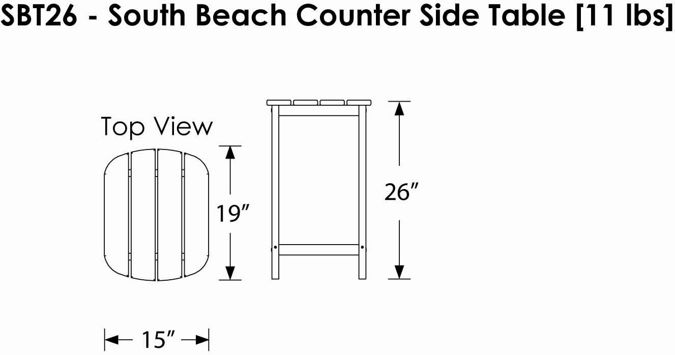 POLYWOOD SBT26SA South Beach 26-Inch Counter Side Table, Sand