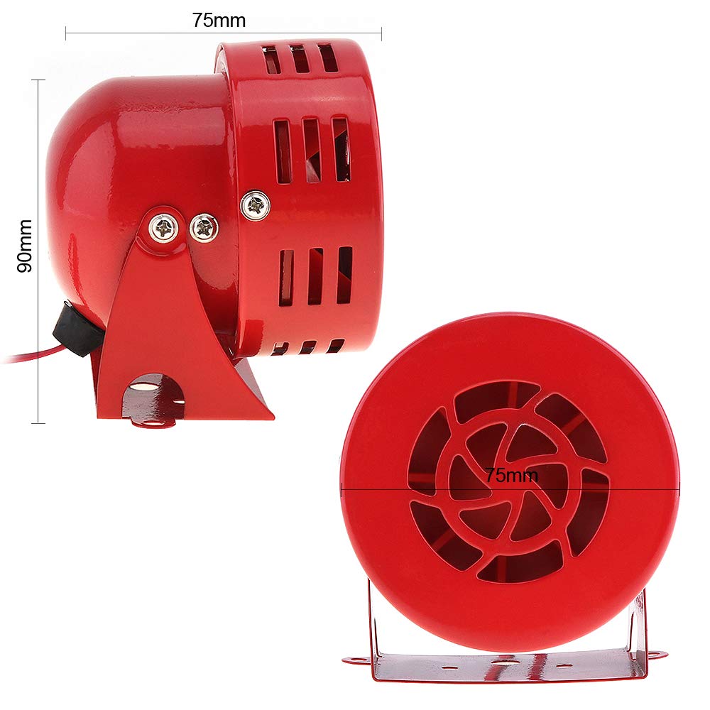 ePathChina Universal 12V Red Automotive Motorcycle Horns Air Raid Siren Horn Car Truck Motor Driven Alarm