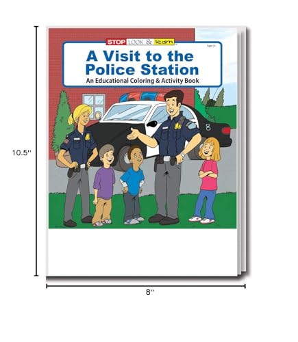 ZOCO - A Visit to The Police Station - Coloring Books (25 Bulk Pack, Without Crayons) - Games, Puzzles, Fun Activities, Gifts for Kids