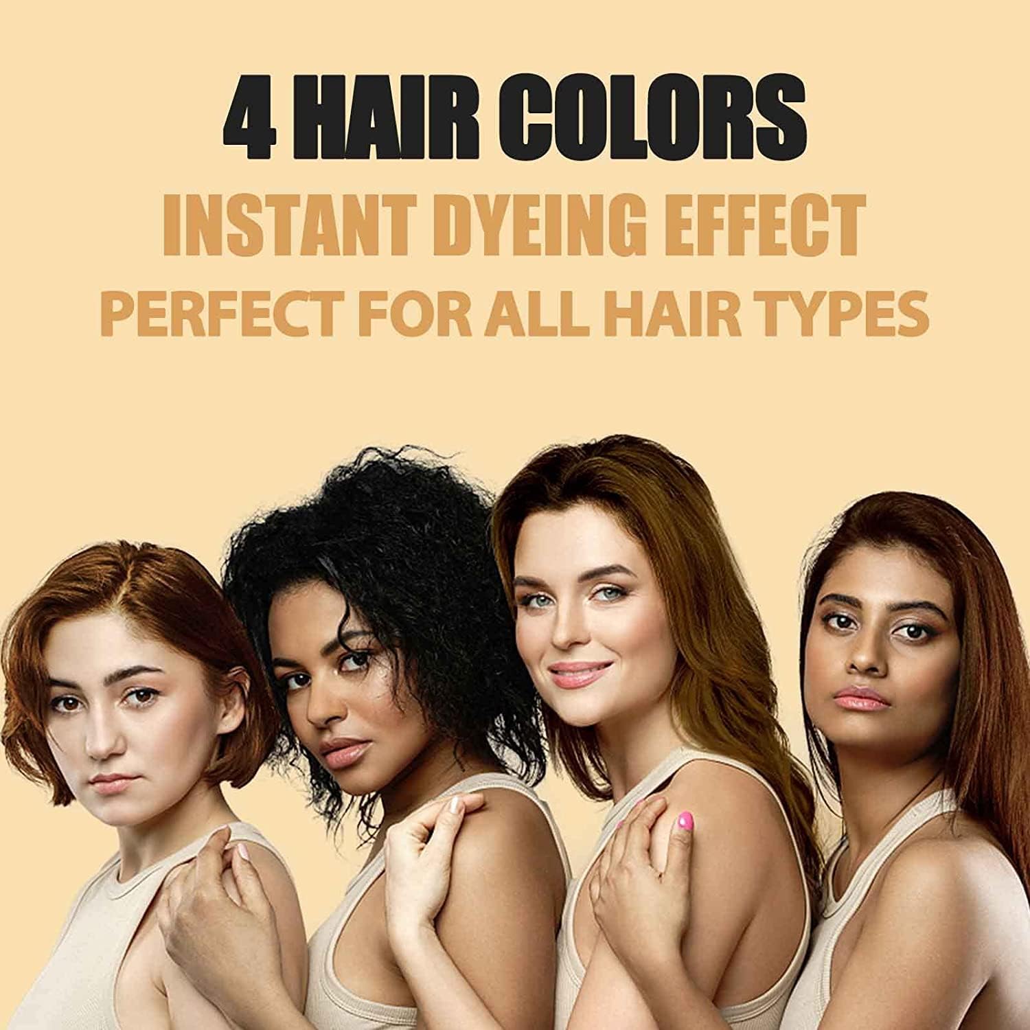 KXC Herbal Hair Color Shampoo for Gray Hair - Easy Hair Dye Shampoo 3 in 1-100% Grey Coverage (Brown)