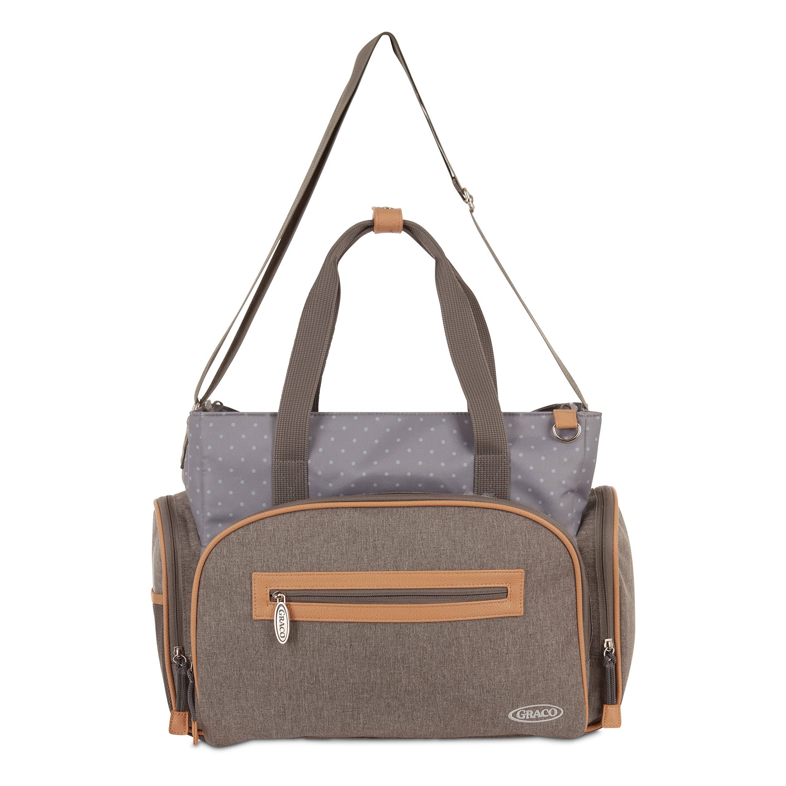 Graco Unisex Baby Diaper Bag Backpack and Tote with Changing pad, Canvas and PU, Large