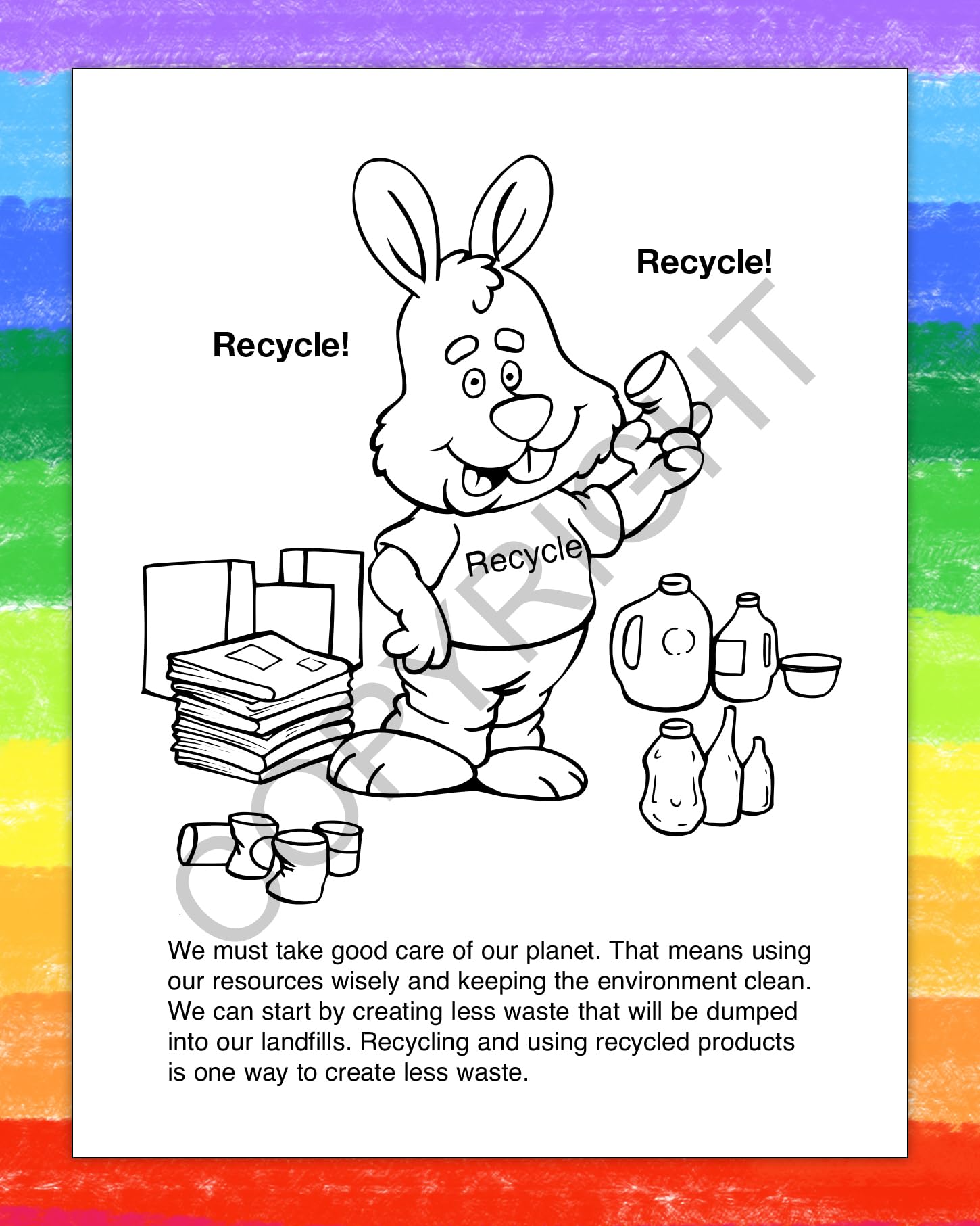 ZOCO - Keep Our Environment Clean - Kids Coloring Books (25 Bulk Pack, Without Crayons) - Conservation, Recycling - Earth Day Supplies - Educational Activities for Kids