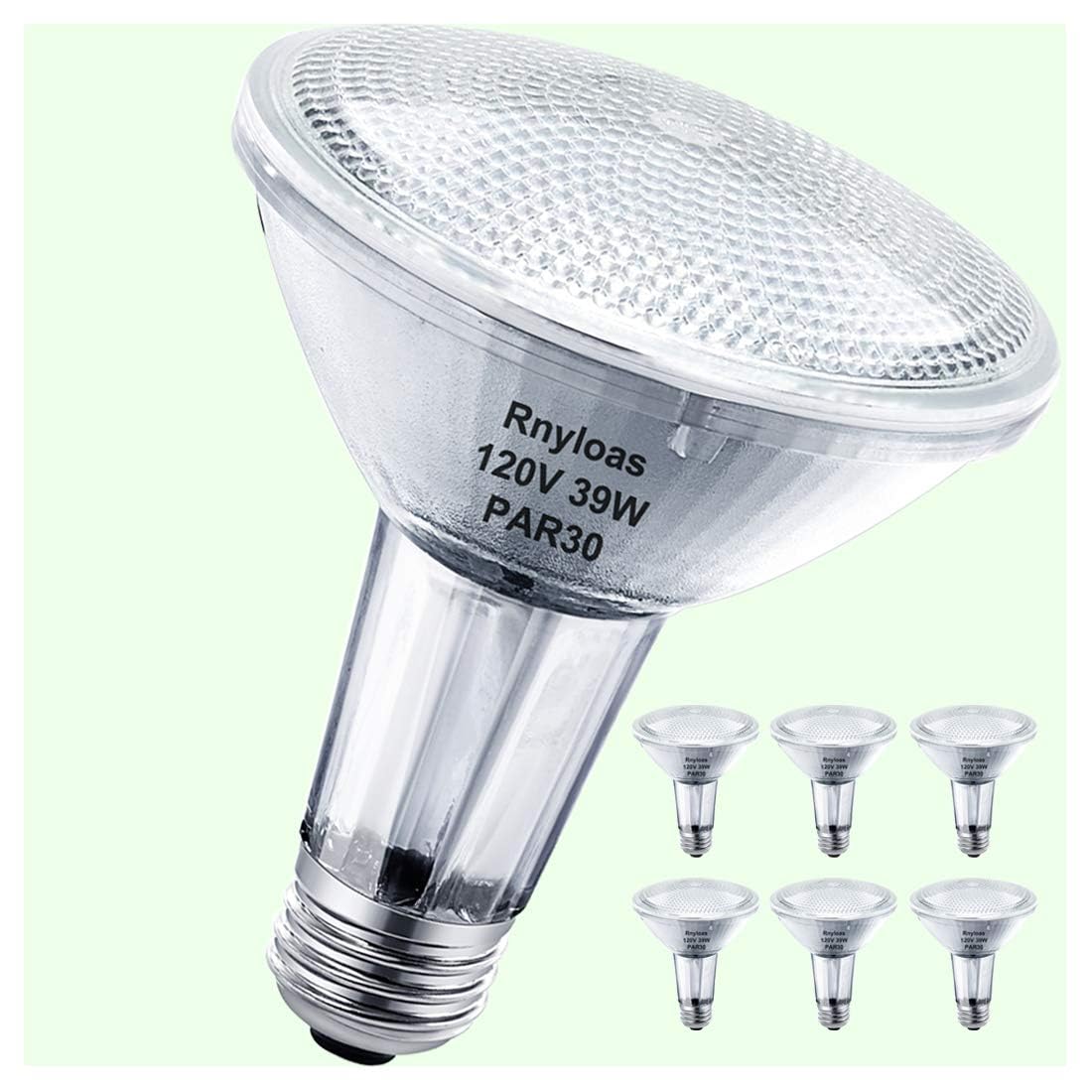 PAR30 Long Neck, 6PCS PAR30L Flood Light Bulbs Dimmable, PAR30 Bulb 120V 50W Replacement, Long Lasting Lifetime, High brightness Warm White, E26 Medium Screw Base, 39PAR30/FL for Recessed Light Bulb