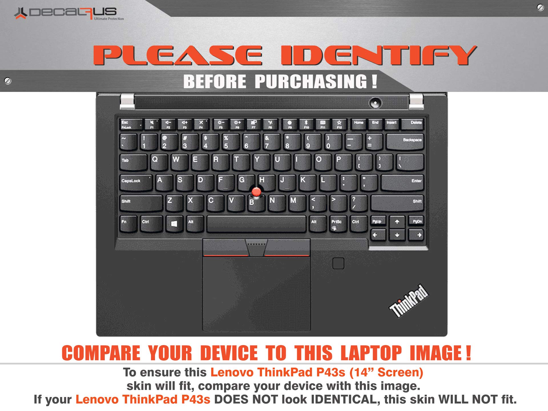 Decalrus - Protective Decal for Lenovo ThinkPad P53 (14" Screen) Laptop Crocodile Skin Pattern Texture Skin case Cover wrap CROlenovoThnkpd14_P43sBlack