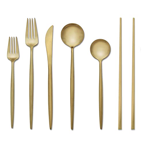 Hampton Forge Sfb70G28Bn Zephyr Gold 28 Piece Chopsticks Set