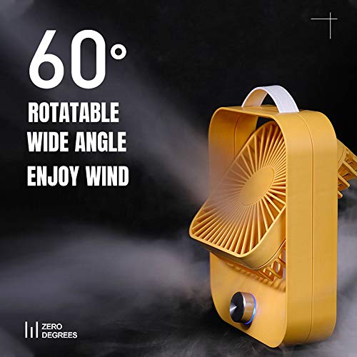 Desk Fan,USB Rechargeable Portable Desk Fan with 2400mAh Battery,Stepless Speed Control Table Fan, USB Mini Fan Cooling for Home Office Travel (White)
