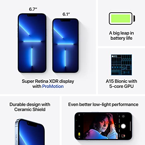 iPhone 13 Pro, 512GB, Sierra Blue - Unlocked (Renewed Premium)