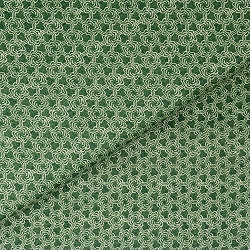 Stitch & Sparkle Cotton Duck 54" Lattice Cream Fabric by The Yard, Whirlpool Green (D101G0001)