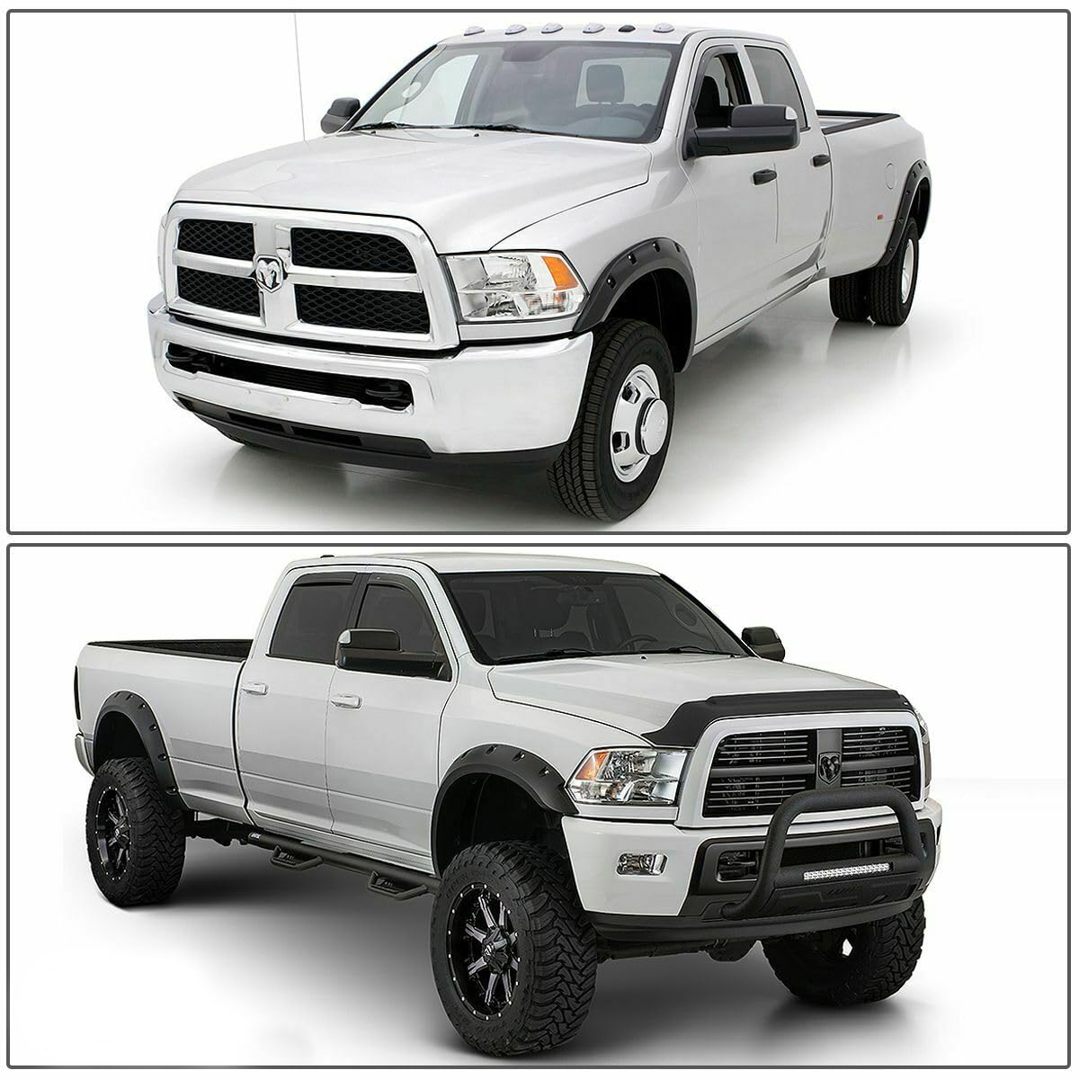 Eclatify 4pcs Fender Flares Front Rear Left Driver Right Passenger Abs Thermo Plastic Pocket Riveted Style 57993PM