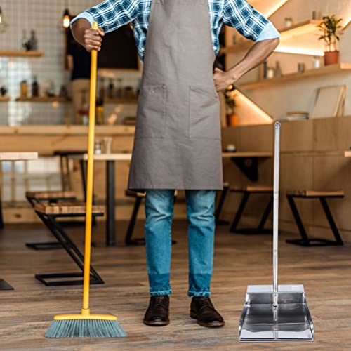 iplusmile 1 Set Garbage Shovel Sweeping Broom Dustpan Indoor Broom Dustpan Broom and Shovel Standing Dustpan Broom and Dustpan Kit Shop Broom Kitchen Broom Office Abs Bucket Stainless Steel