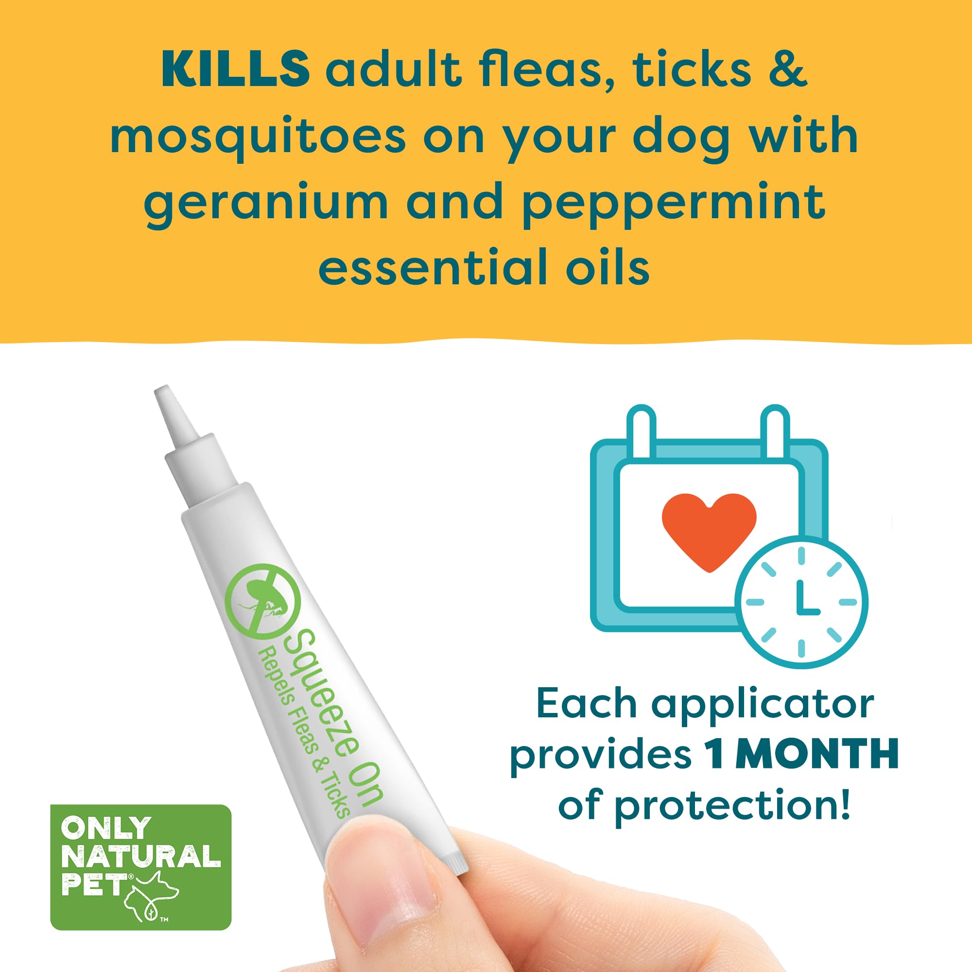 Only Natural Pet Flea and Tick Prevention for Small Breed Dogs (up to 15 lbs) - EasyDefense Flea Remedy - Natural Flea Control Herbal Squeeze-On Drops - Three Month Supply (Single)