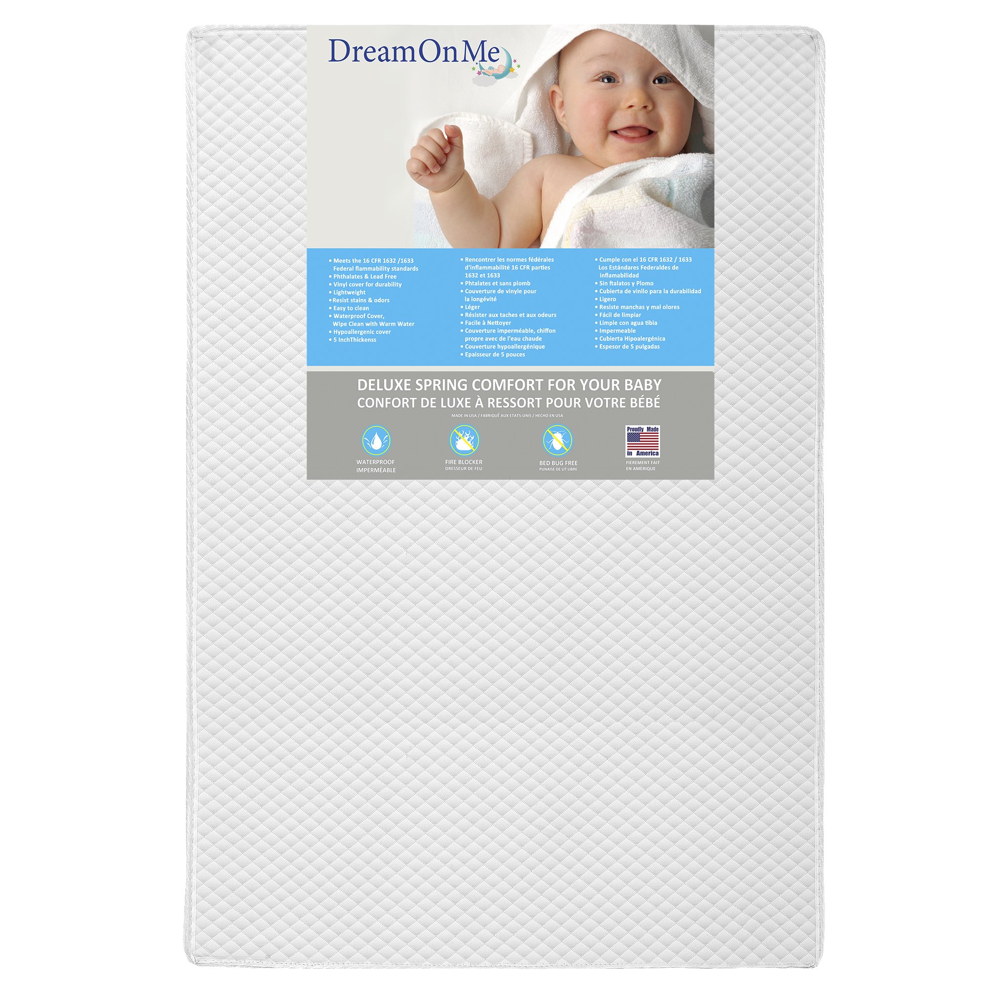 Dream On Me 3” Travel Simple Inner Spring Playmat/Excellent Support/Easy Maintenance/Greenguard Gold Environment Safe playmat