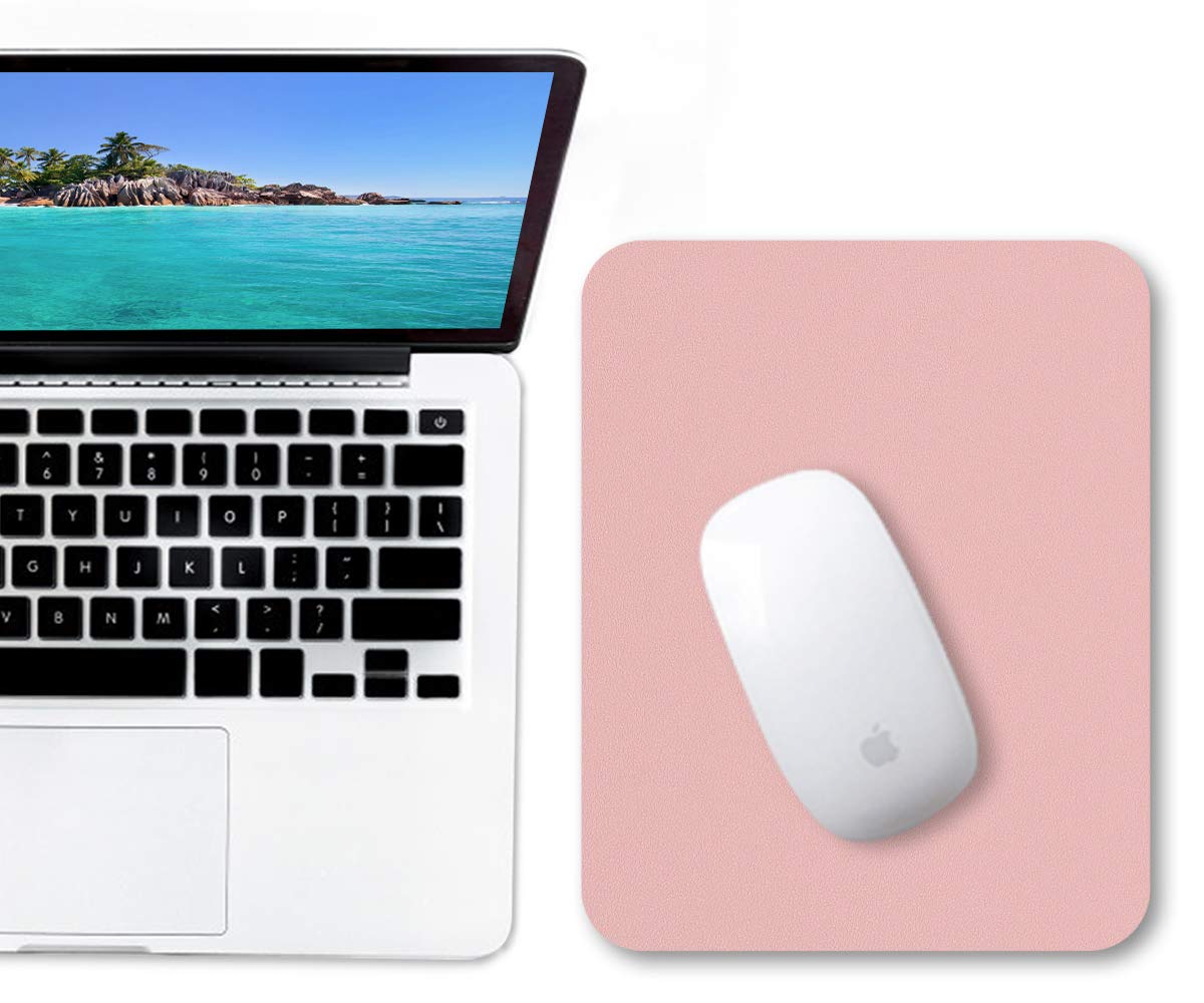 Desk Pad, Desk Mat, Mouse Mat, XL Desk Pads Dual-Sided Pink/Sliver, 31.5" x 15.7" + 8"x11" PU Leather Mouse Pad 2 Pack Waterproof, Mouse Pad for Laptop, Home Office Table Protector Blotter Gifts
