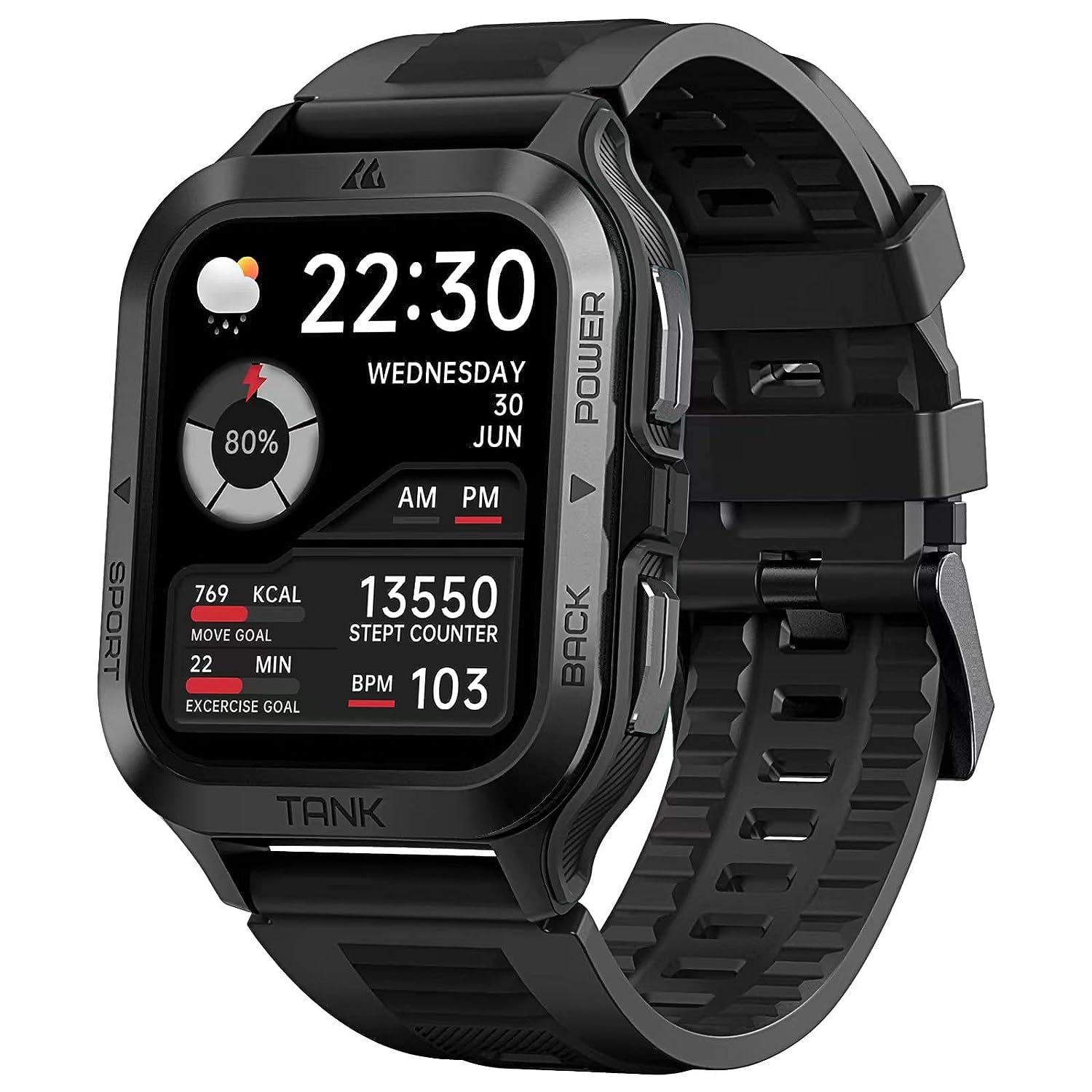 KOSPET Smart Watch for Men - Rugged Military Smart Watch for iPhone and iOS, 50 Days Long Battery Life, Bluetooth Answer/Make Call, 1.85'' Large HD Display, 70+ Sports Modes
