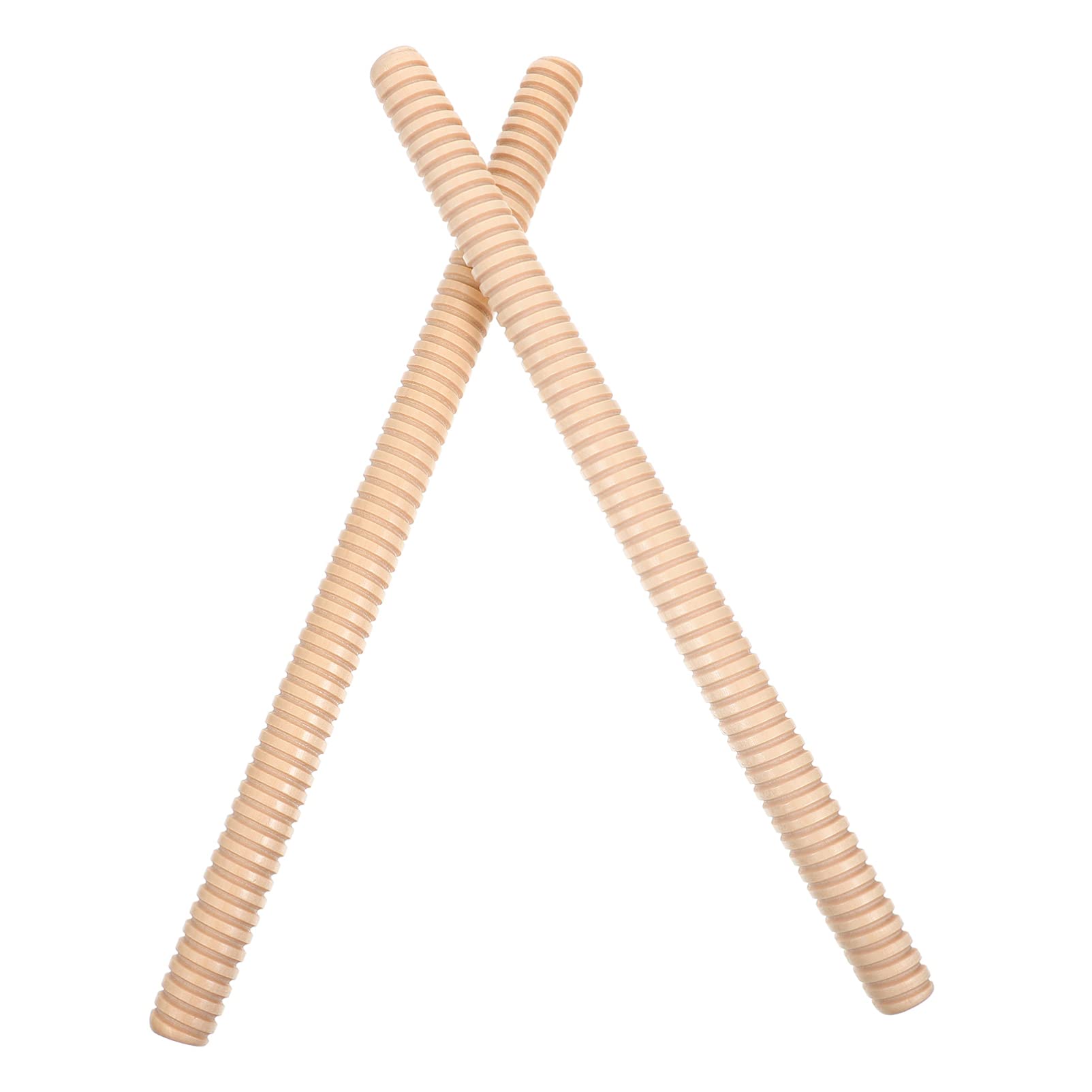 EXCEART 2pcs Wooden Rhythm Sticks Classroom Rhythm Instruments Ribbed Rhythm Claves Sticks for Elementary Preschool