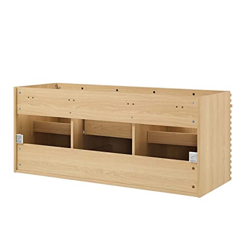 Modway Render 48" Double Sink Compatible (Not Included) Bathroom Vanity Cabinet in Oak