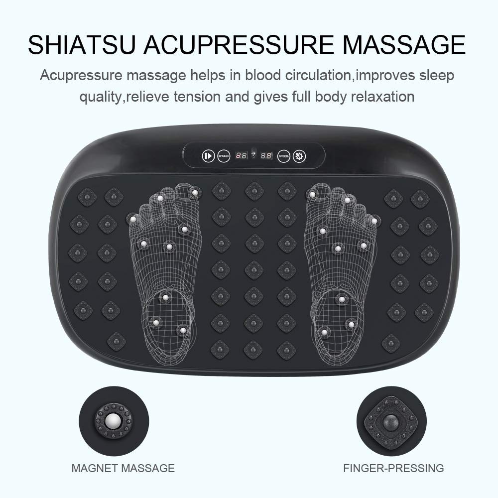 EILISON Atom Vibration Plate Exercise Machine - Full Body Vibration Fitness Platform Equipment for Home & Travel Workout, Weight Loss, Toning & Wellness - Max User Weight 250lbs
