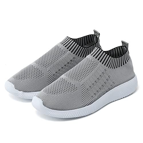 FASDNENDYS Fashion Summer Women Large Size Slip On Mesh Breathable Lightweight Comfortable Casual Womens Water Shoes Size 12 Grey