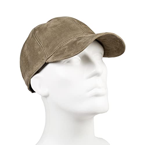 HATSQUARE Suede Leather Baseball Cap Adjustable Dad Plain Hat Stylish Classic for Women Men Unisex (Light Military Green)