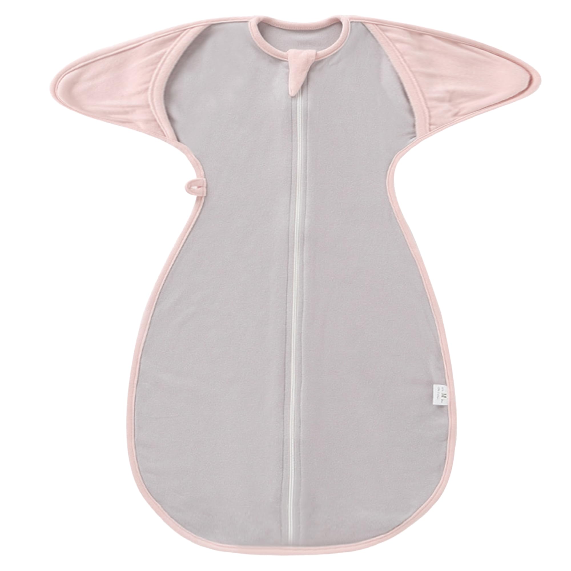 ZIGJOY Shark-Fin Transition Swaddle - 1.0 Tog Baby Sleep Sack Soft Cotton Transitional Baby Wearable Blanket with 2-Way Zipper, Purple, 3-6 Months