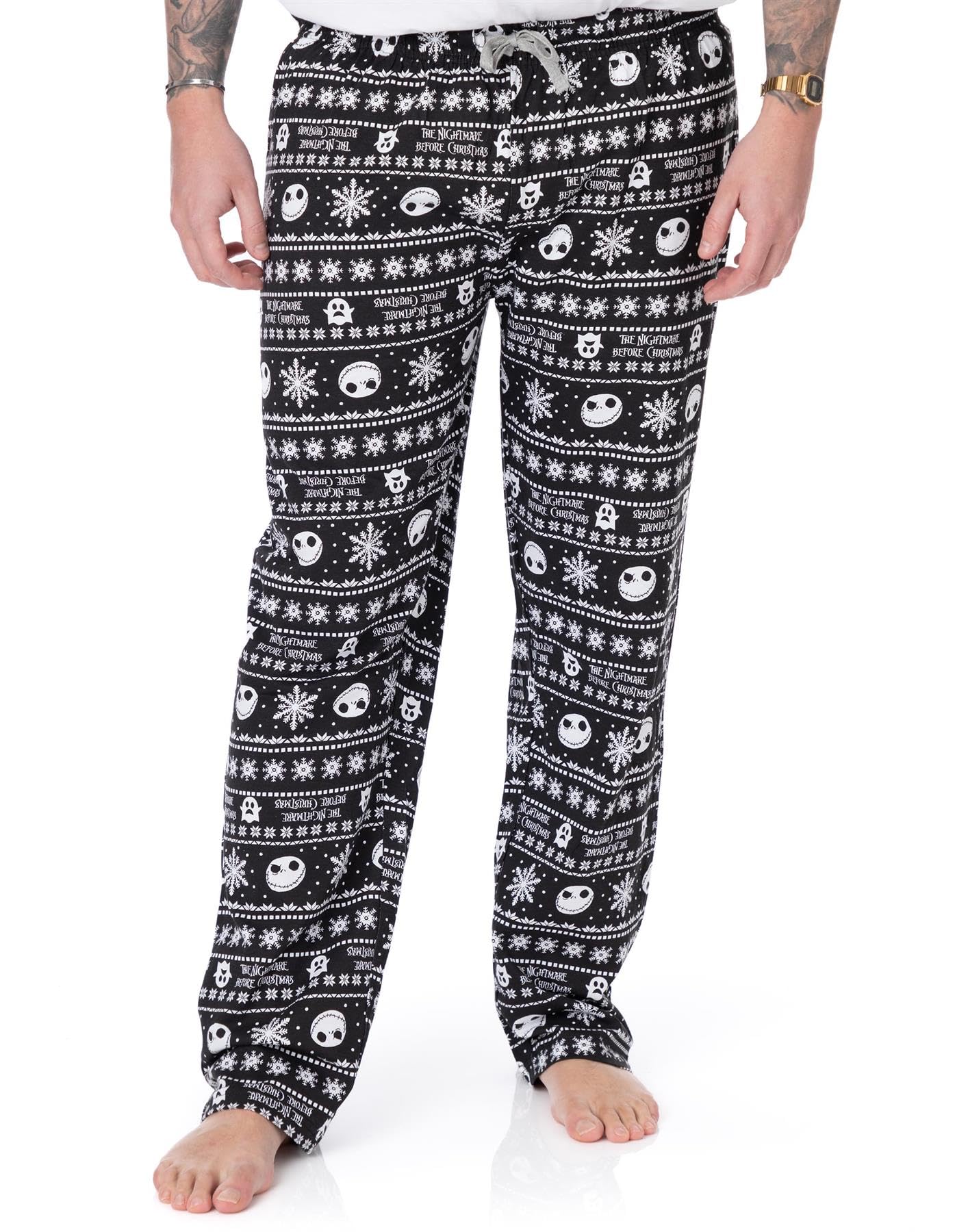 Disney Nightmare Before Christmas Lounge pants Jack Skellington Mens Pyjama Bottoms X-Large Black